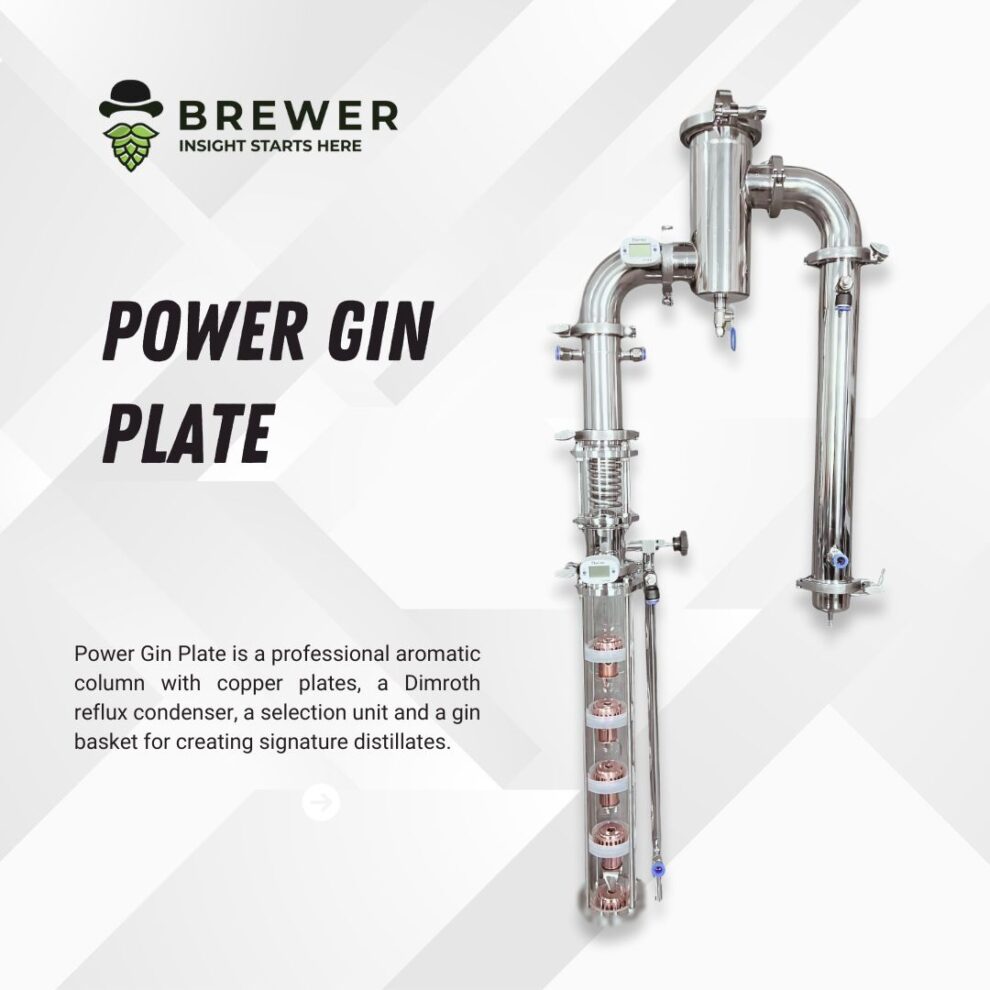 עמוד זיקוק Power Gin Plate (3 קומות) - M Brewer
